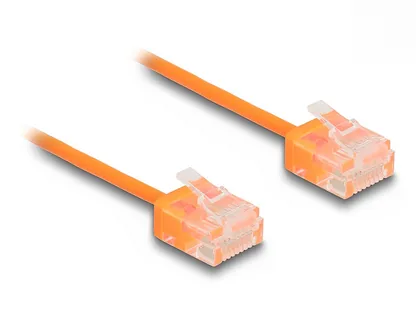Elecbee RJ45 Network Cable Cat.6 UTP Ultra Slim 0.3 m orange with short ...