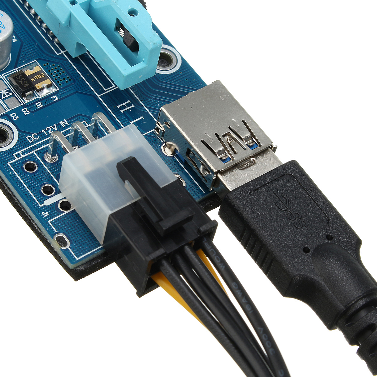 USB 3.0 PCI-E Express 1x a 16x Extender Riser Card Adapter Cable de ...
