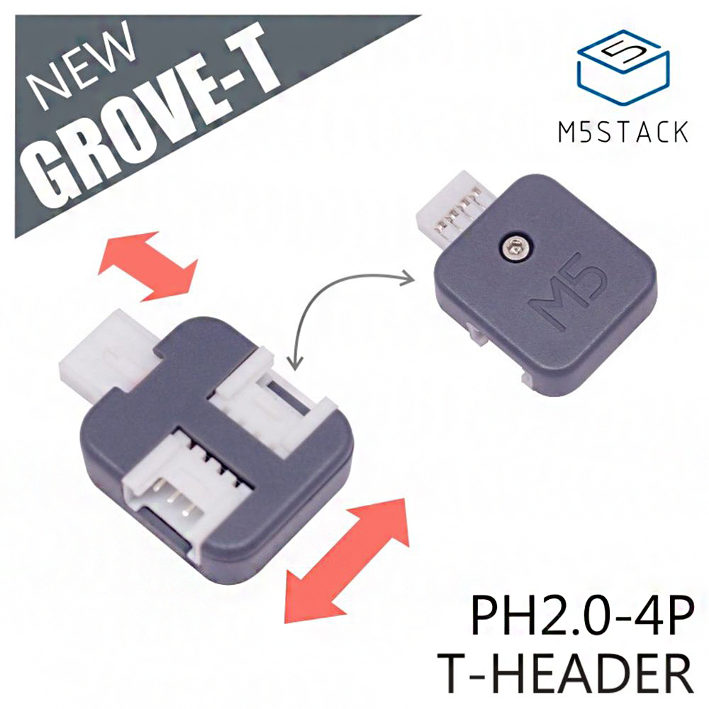 ® 5Pcs Grove-T 连接器 PH2.0 4Pin T 型 Grove Header 电线连接器端子，带 3 个端口，与 Grove ...