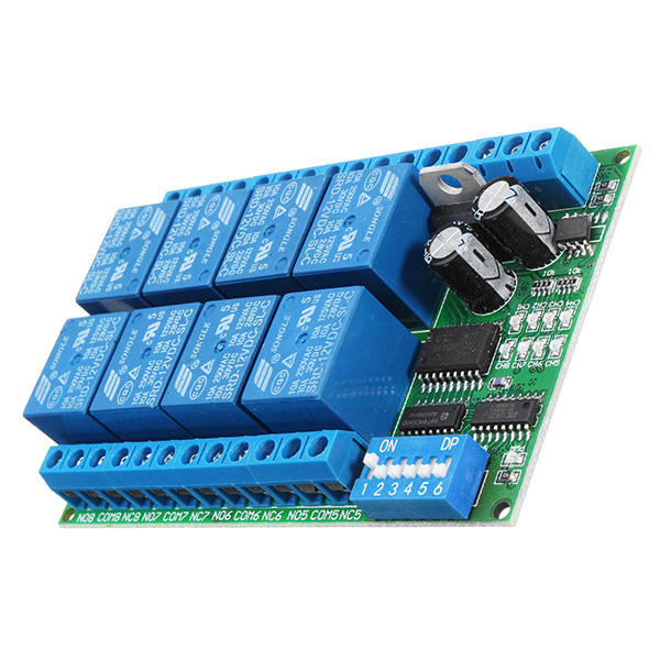 8 Canais DC 12V RS485 Módulo de Relé Modbus RTU 485 Interruptor de ...