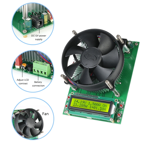 150W Constant Current Electronic Load Board 60V 10A Battery Discharge ...